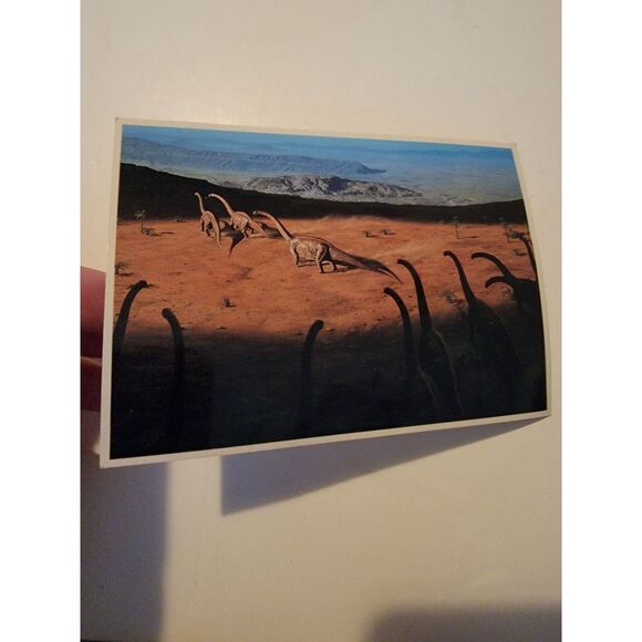 Design | Vintage Dinosaur Post Card John Gurche Diplodocus Migration ...
